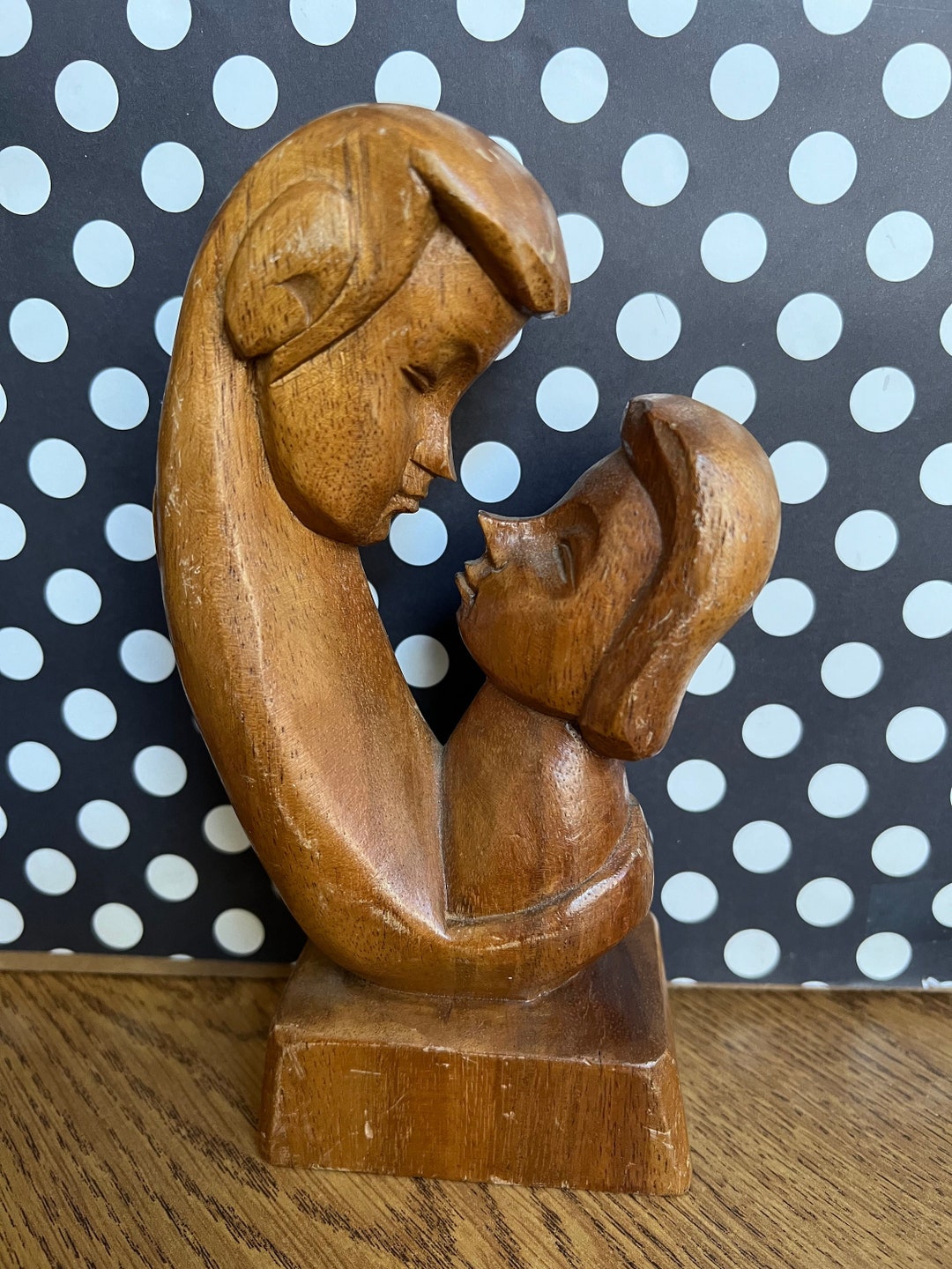 Vintage 8.25" Genuine Monkey Pod Alii Honolulu Hand Carved Man & Woman ...