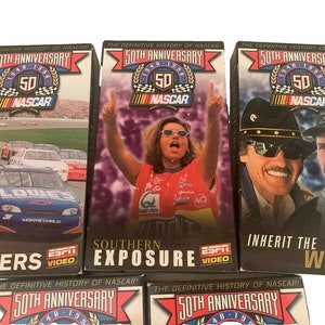 Vtg NASCAR - 50th Anniversary - ESPN Video - 5 VHS Tape Box Set ...
