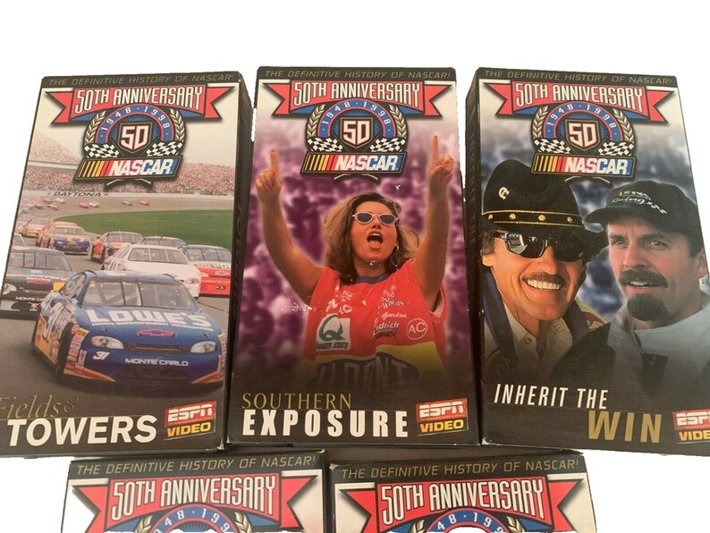 Vtg NASCAR - 50th Anniversary - ESPN Video - 5 VHS Tape Box Set ...