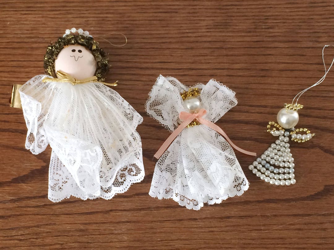 Vintage Hand Crafted Set of Three Angels-ooak Collectible - Etsy