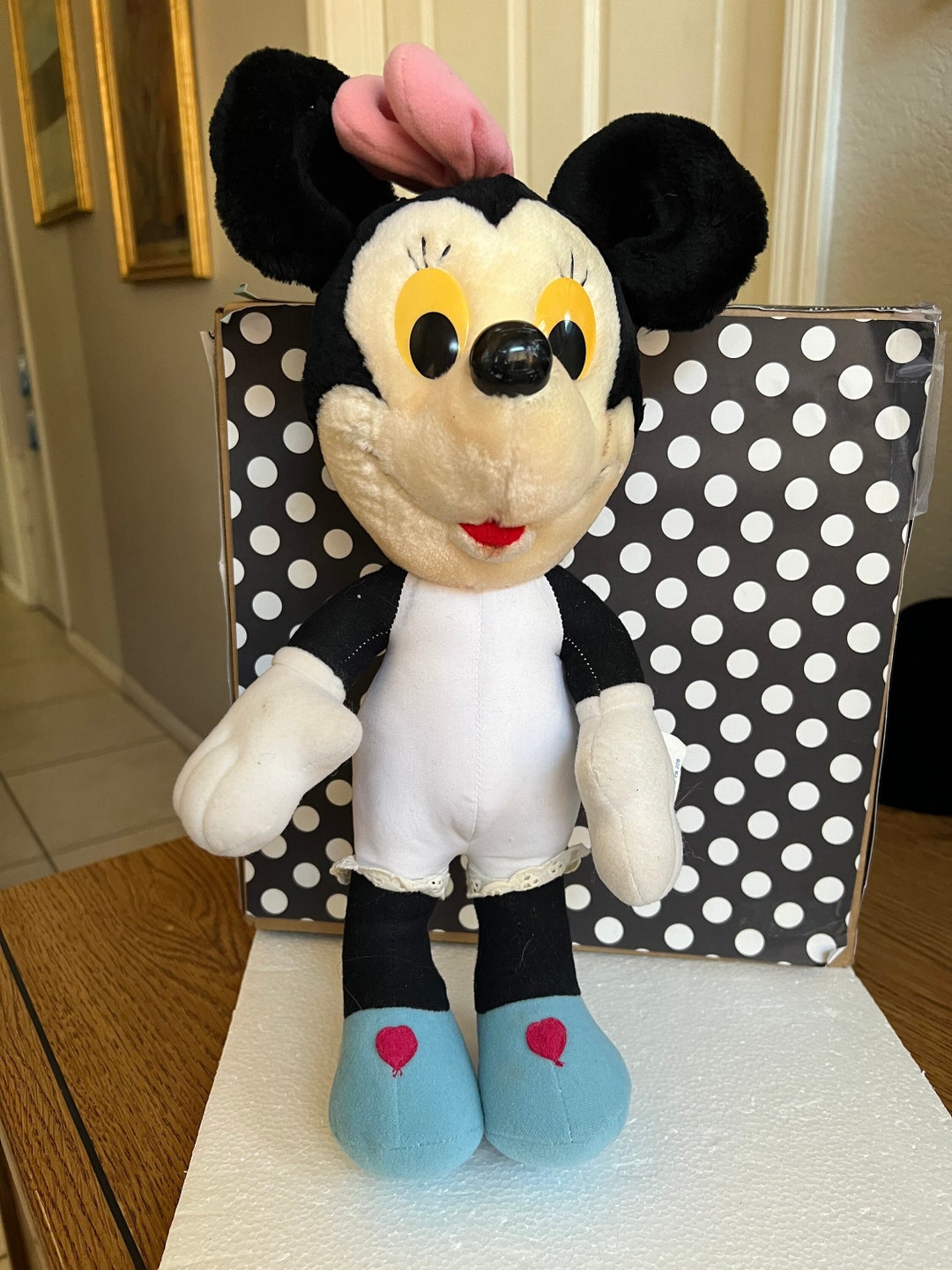 Vintage 16 Minnie Mouse Yellow Eyes Plush Doll RARE Disney Hasbro ...