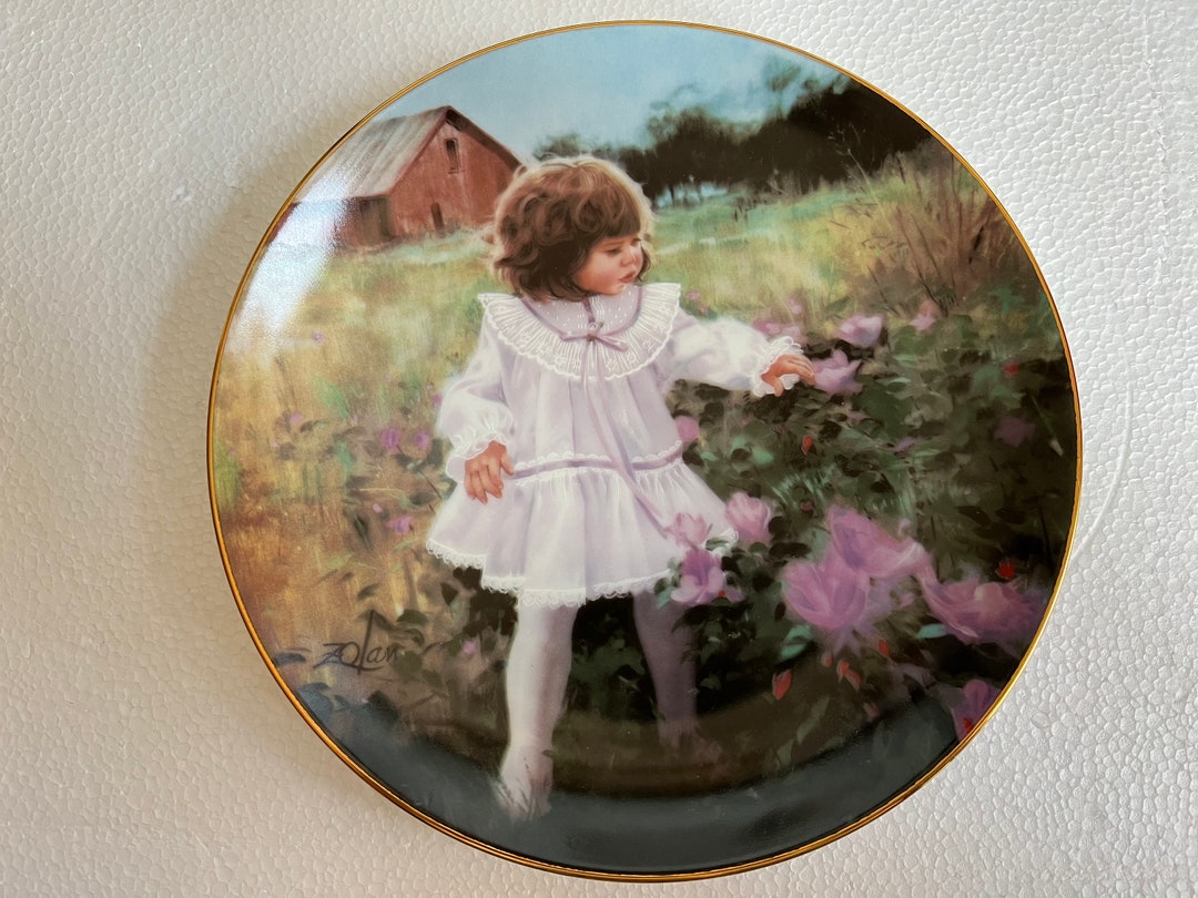 1988 "ribbons & Roses" Plate BY DONALD ZOLAN. #196C Vintage Single ...