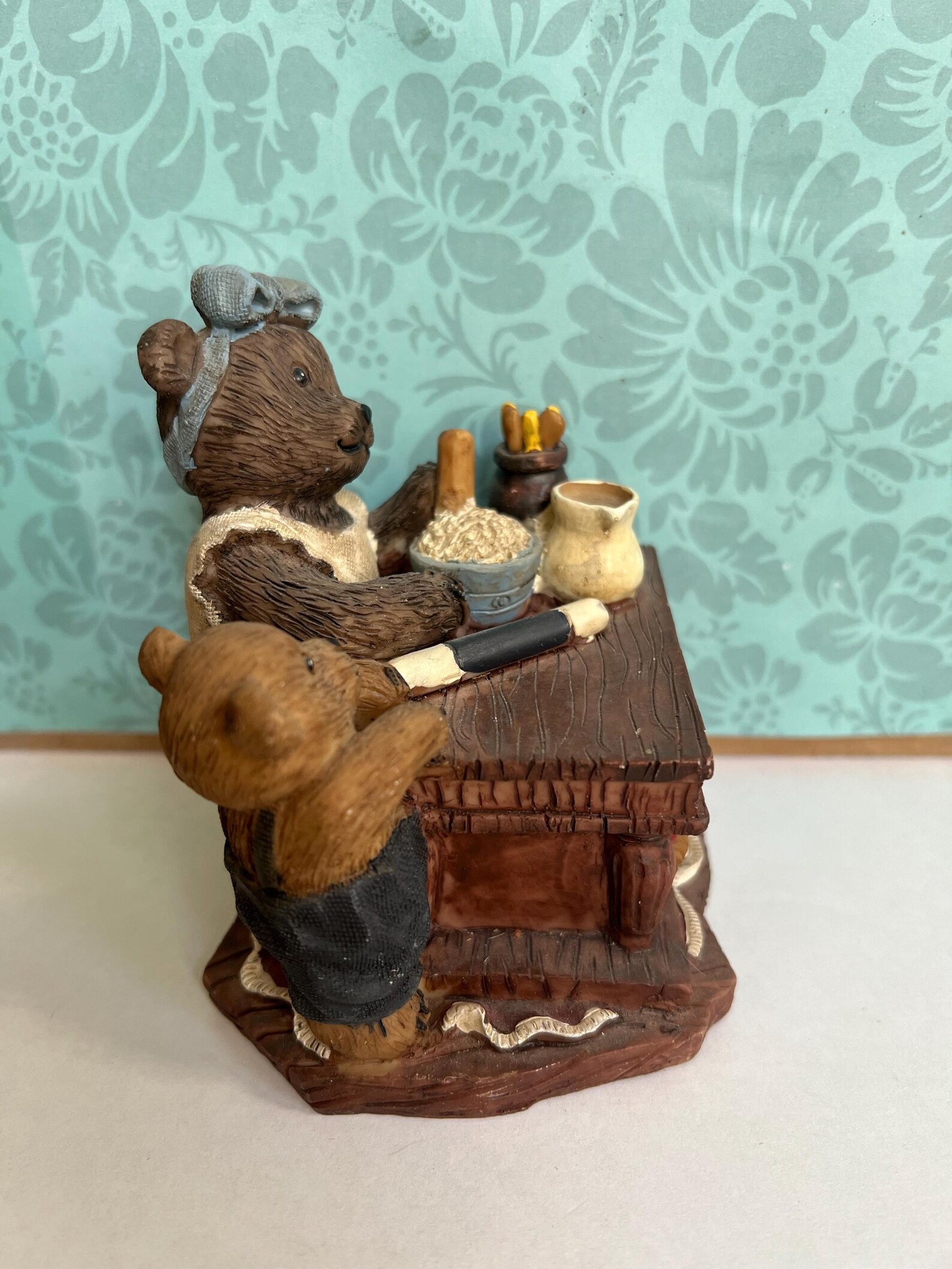 Vintage M.V.P. Designs Poly Bears Playing Mother /son Bear Baking Resin ...