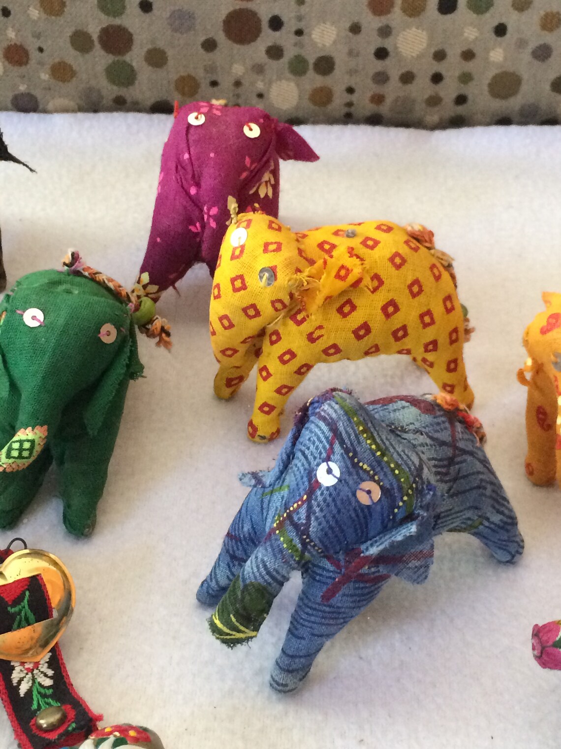 Vintage Lot 10 Fabric & Cloth Elephants Toran India - Etsy