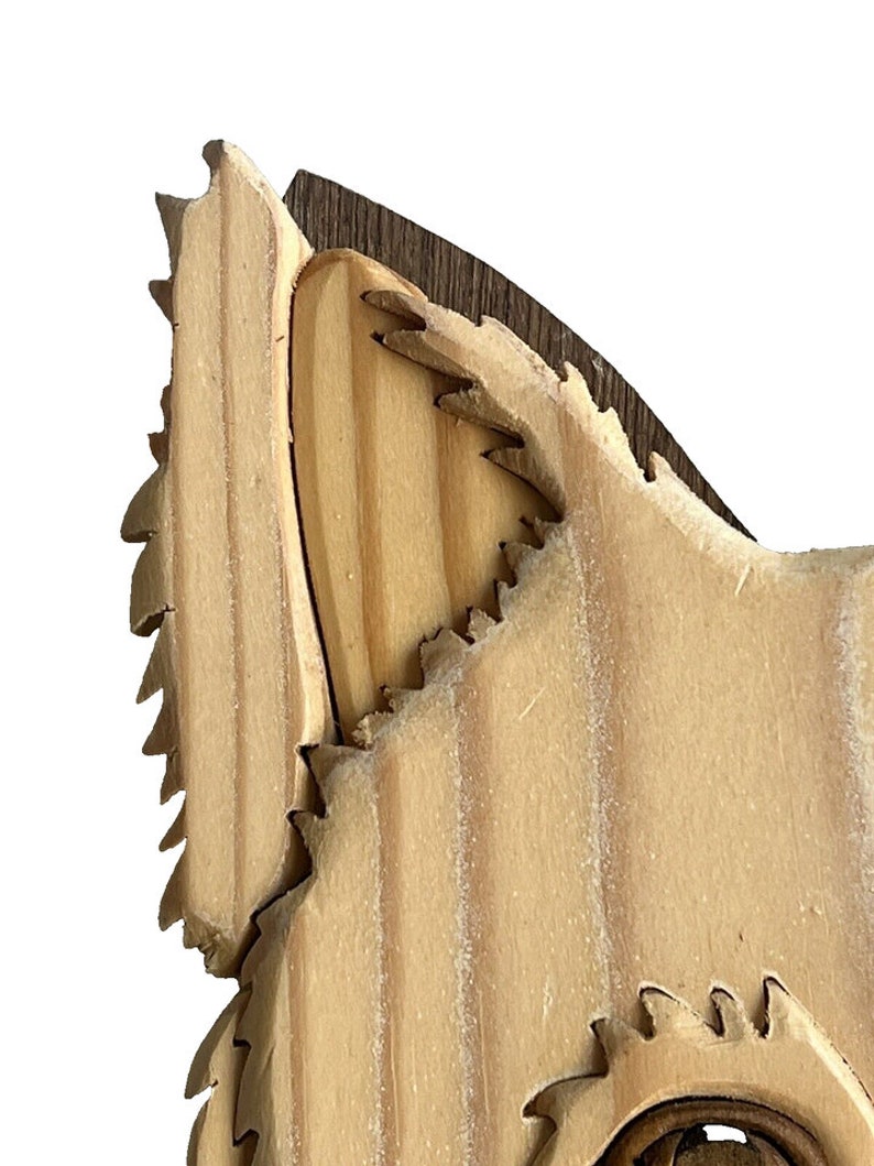 Vtg White Westie Dog Head Wood Intarsia Wall Hanging Decor by Michael ...