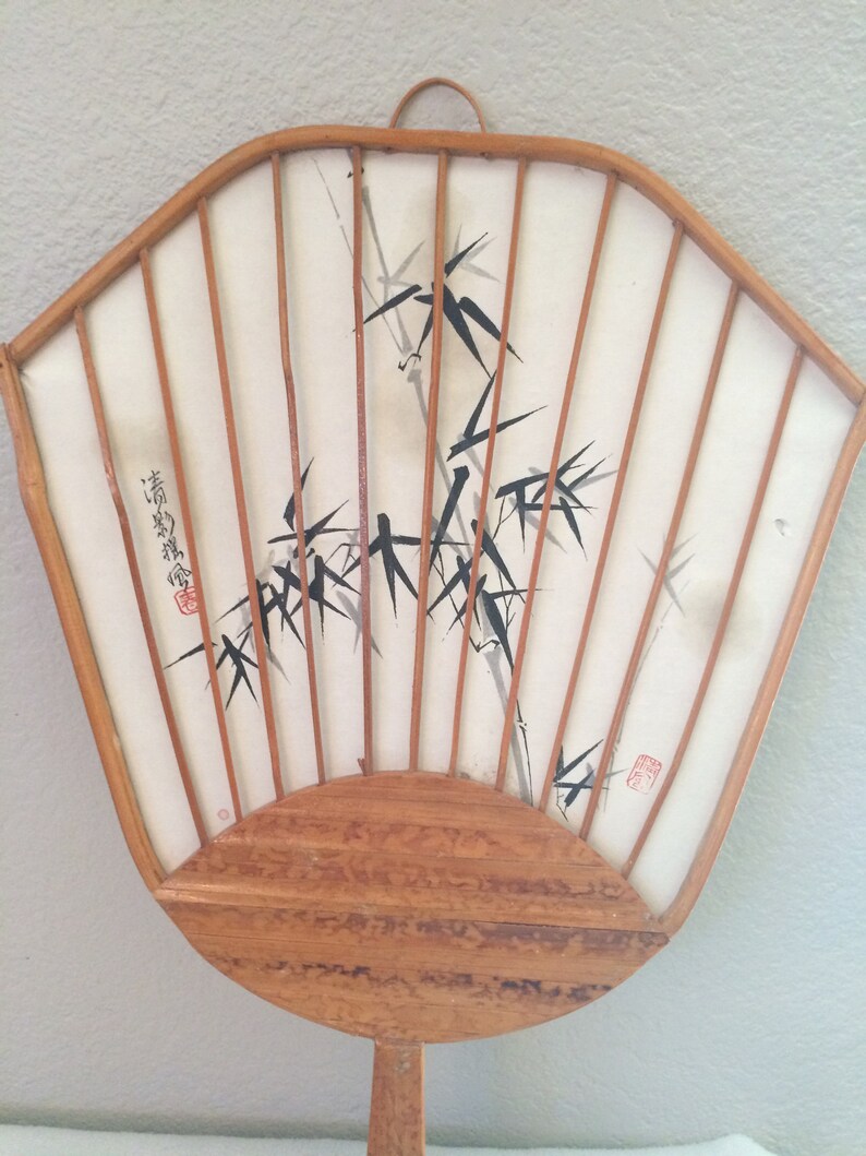 Vtg Hand Painted Stamped Signed Wall Fans Made in People's | Etsy