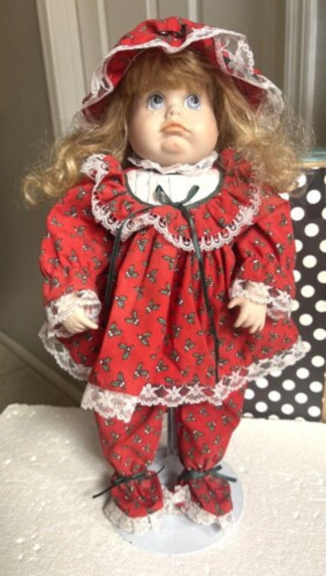 Vtg Limited Edition 16" Painted Eyes Pouty Face Porcelain & Cloth ...