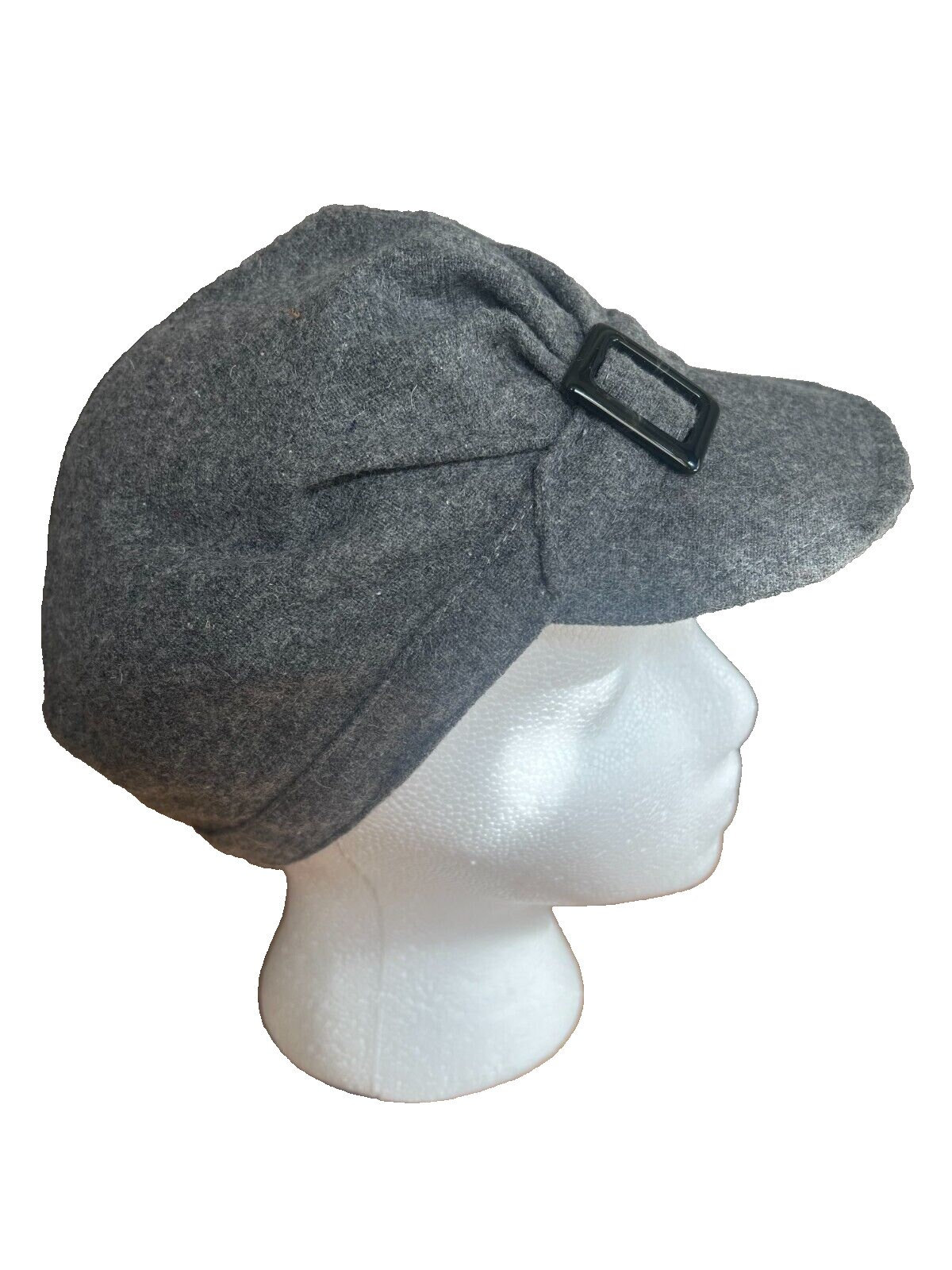 Vintage Gray Polyester Wool Woman's Short Brim Cadet Hat/cap With ...