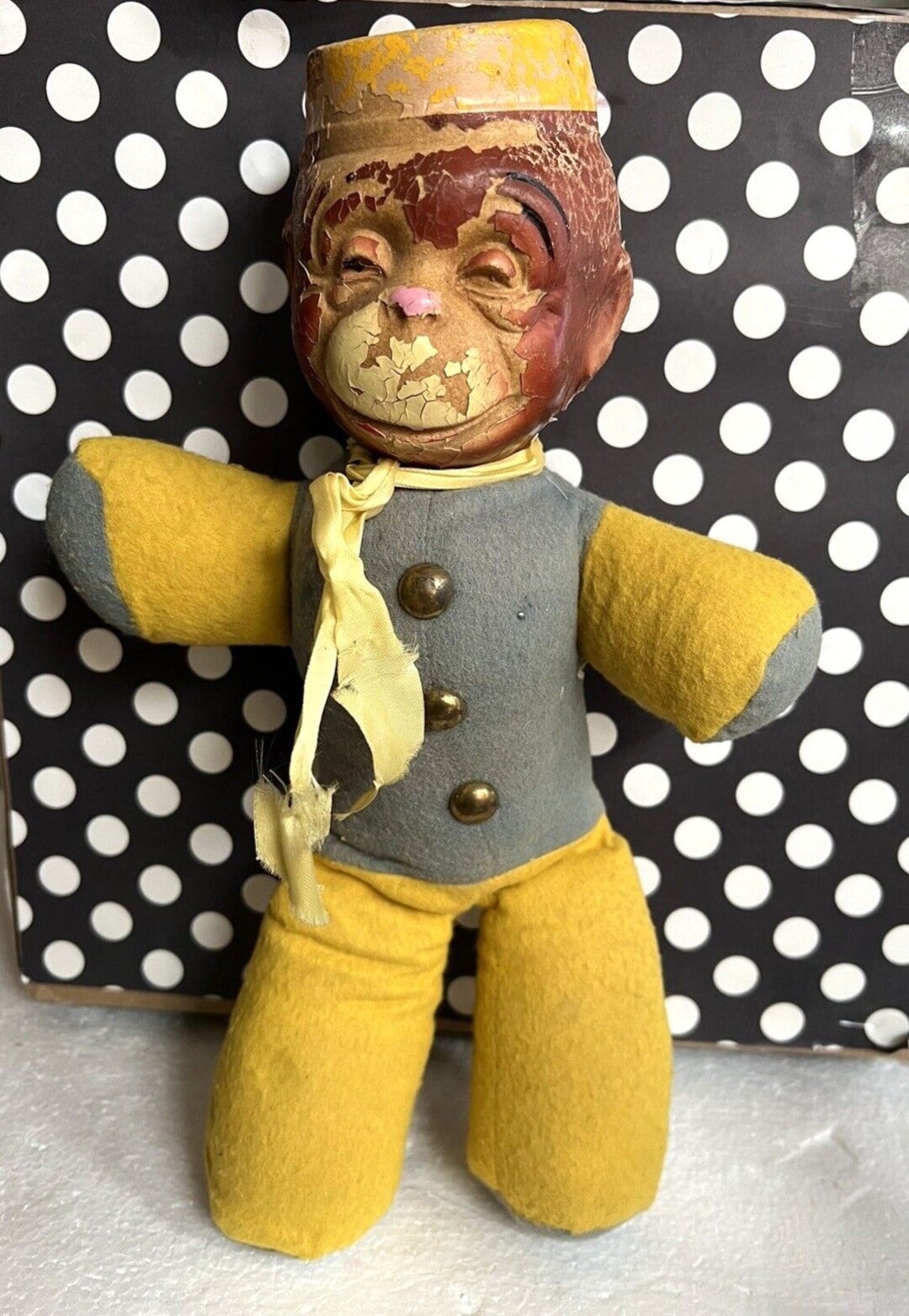 Vintage 1940's Antique "monko" Bell Hop Monkey Doll 13" by Jay Rue ...