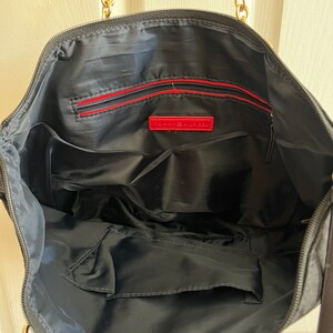 Vintage Woman’s Black Signature Canvas Tommy Hilfiger Purse Gold Metal ...