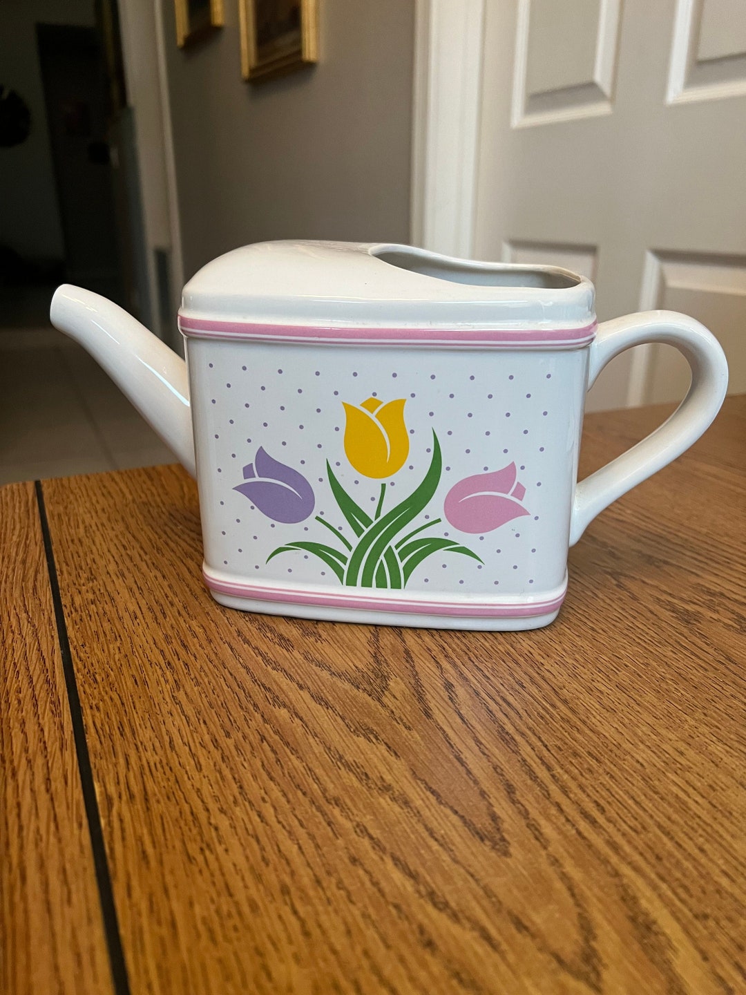 Vintage 1985 Teleflora Spring Tulip Ceramic Planter Vase Tea Pot Shape ...