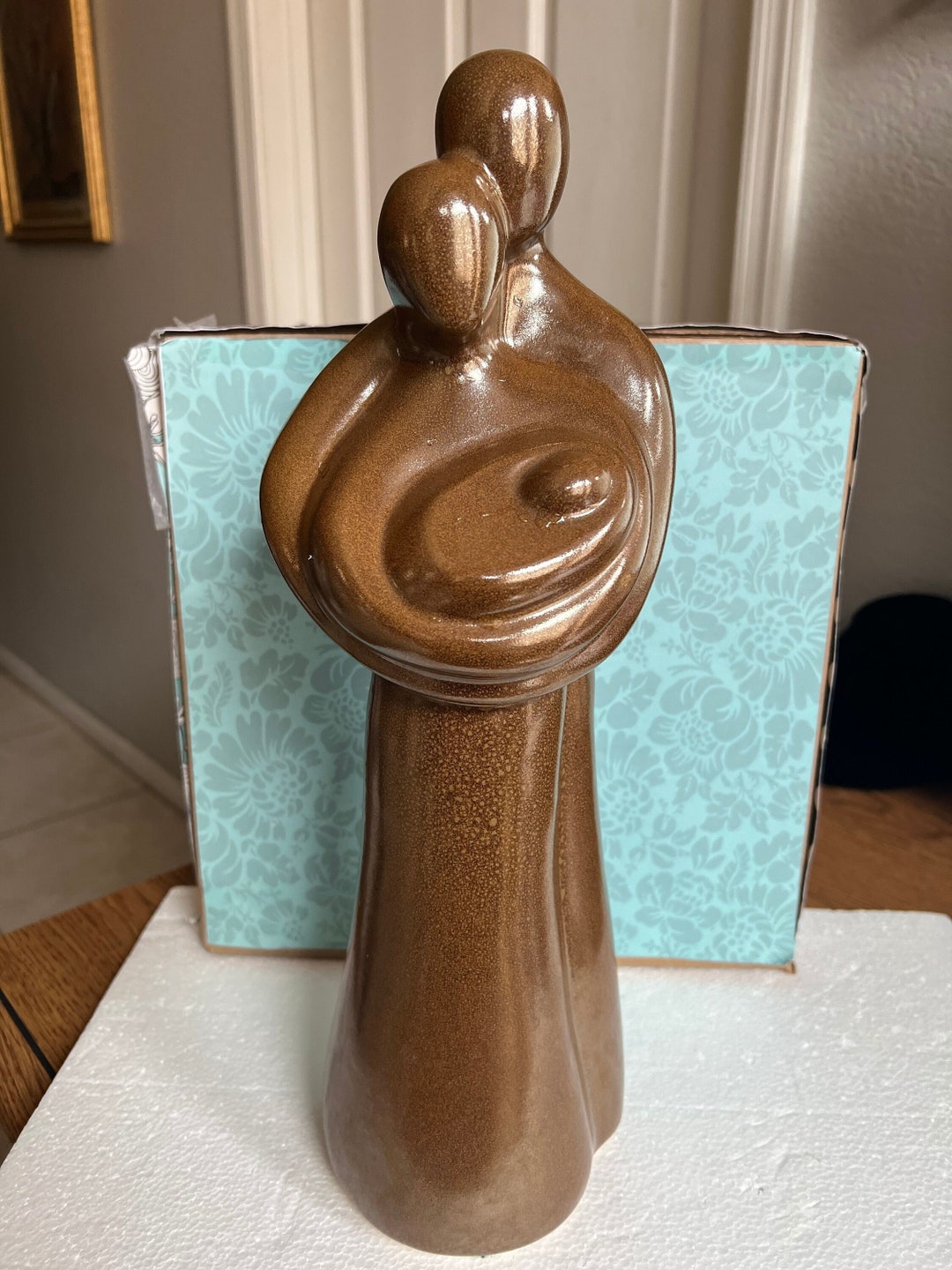 Vintage Haeger Modern Deco Art Pottery Loving Family Brown Figurine ...