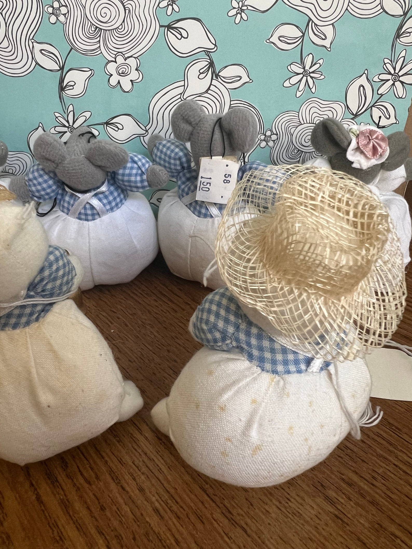 Vintage Set 6 Country Farmhouse Mini Stuffed Mice & Bunny - Etsy