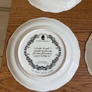 Set (5)the Poetry Society 1982 Collector Plates Porcelain Limited ...