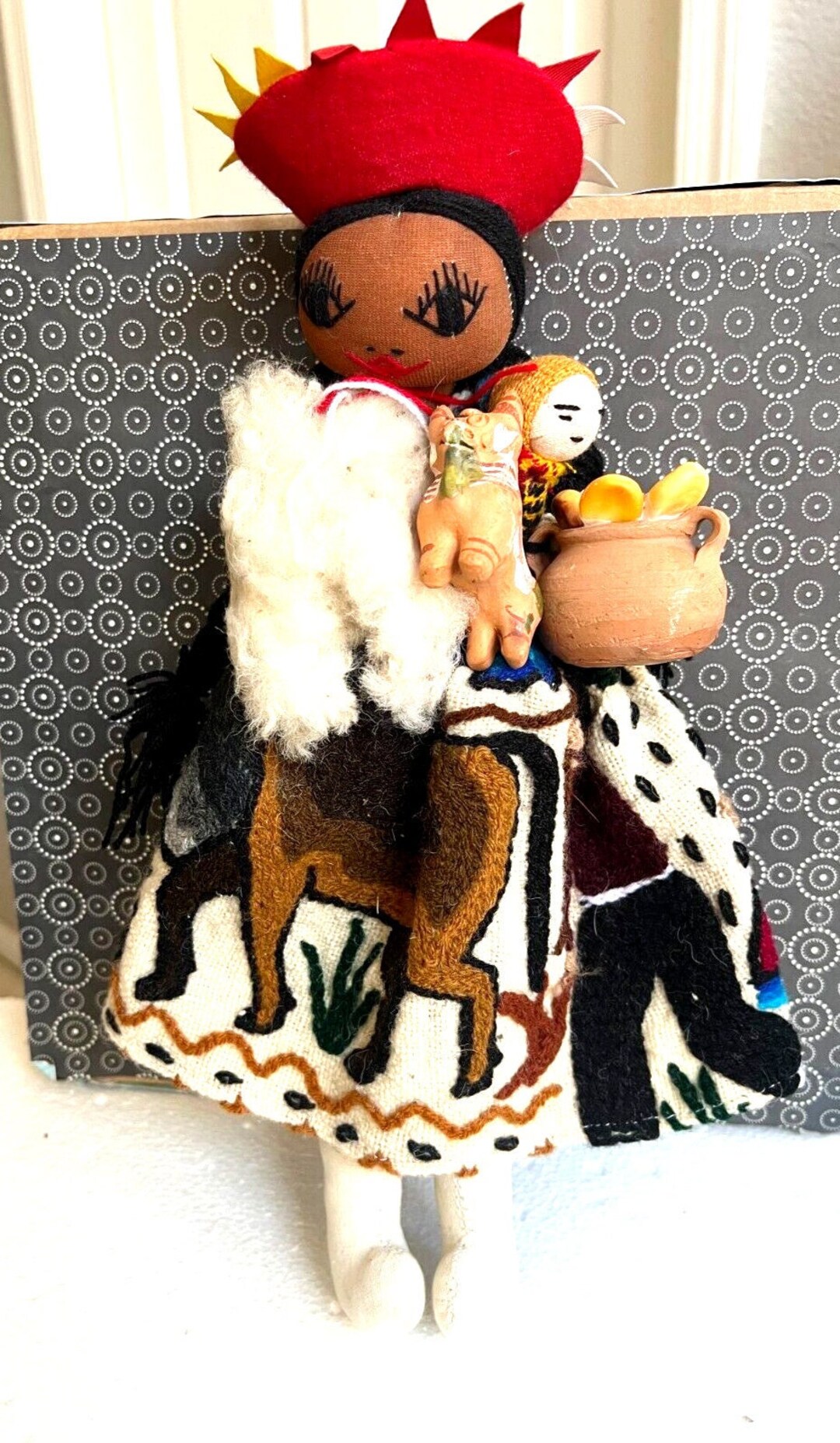 Vintage Peruvian Cloth Doll With Llama and Pot, Folk Art - Etsy
