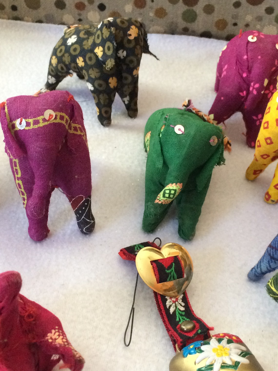 Vintage Lot 10 Fabric & Cloth Elephants Toran India - Etsy