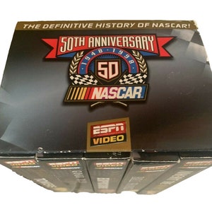 Vtg NASCAR - 50th Anniversary - ESPN Video - 5 VHS Tape Box Set ...