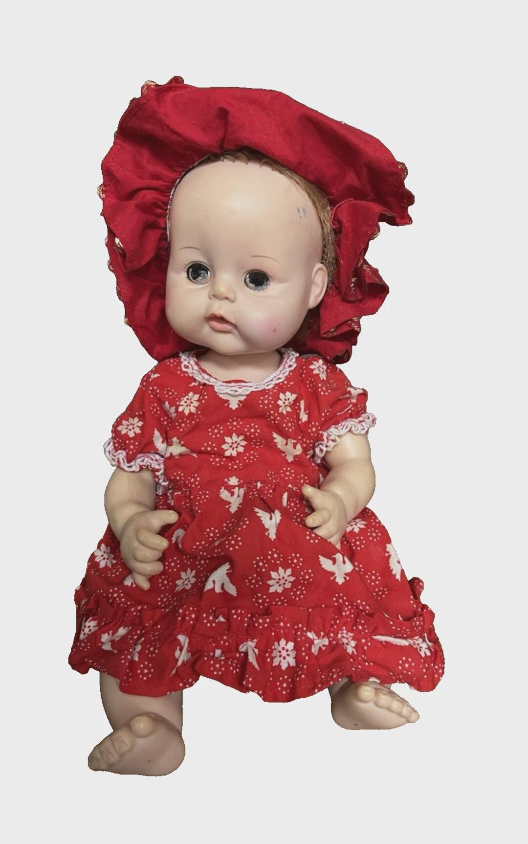 Vintage 1965 Alexander Sweet Tears Doll Original~ Red Bird Flower Dress ...