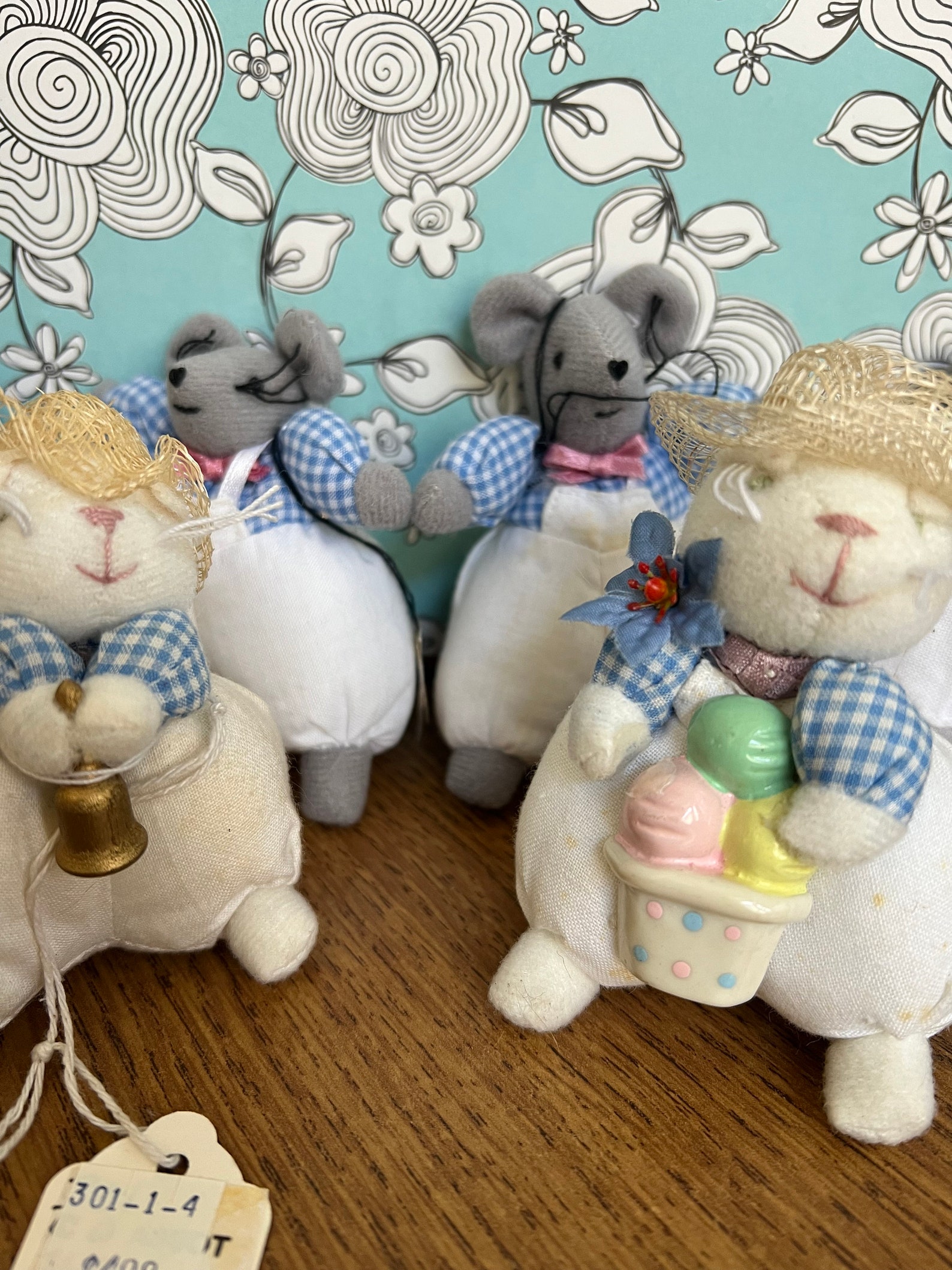 Vintage Set 6 Country Farmhouse Mini Stuffed Mice & Bunny - Etsy