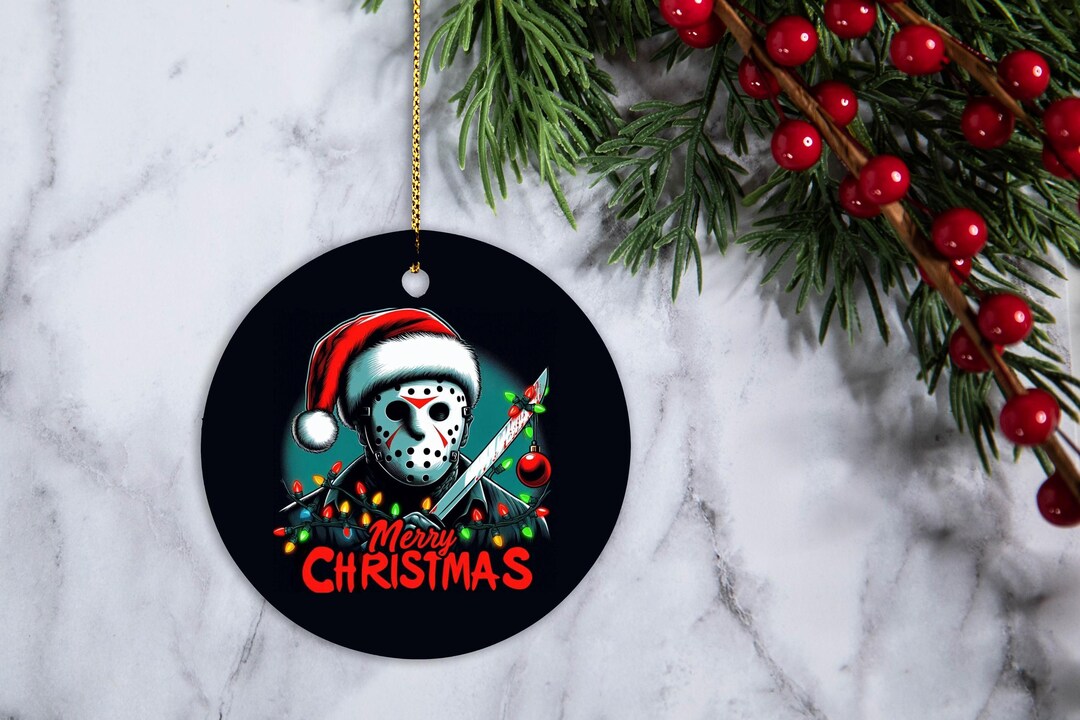 Horror Jason Merry Christmas Ornament - 3 Inch Ceramic Ornament - Etsy