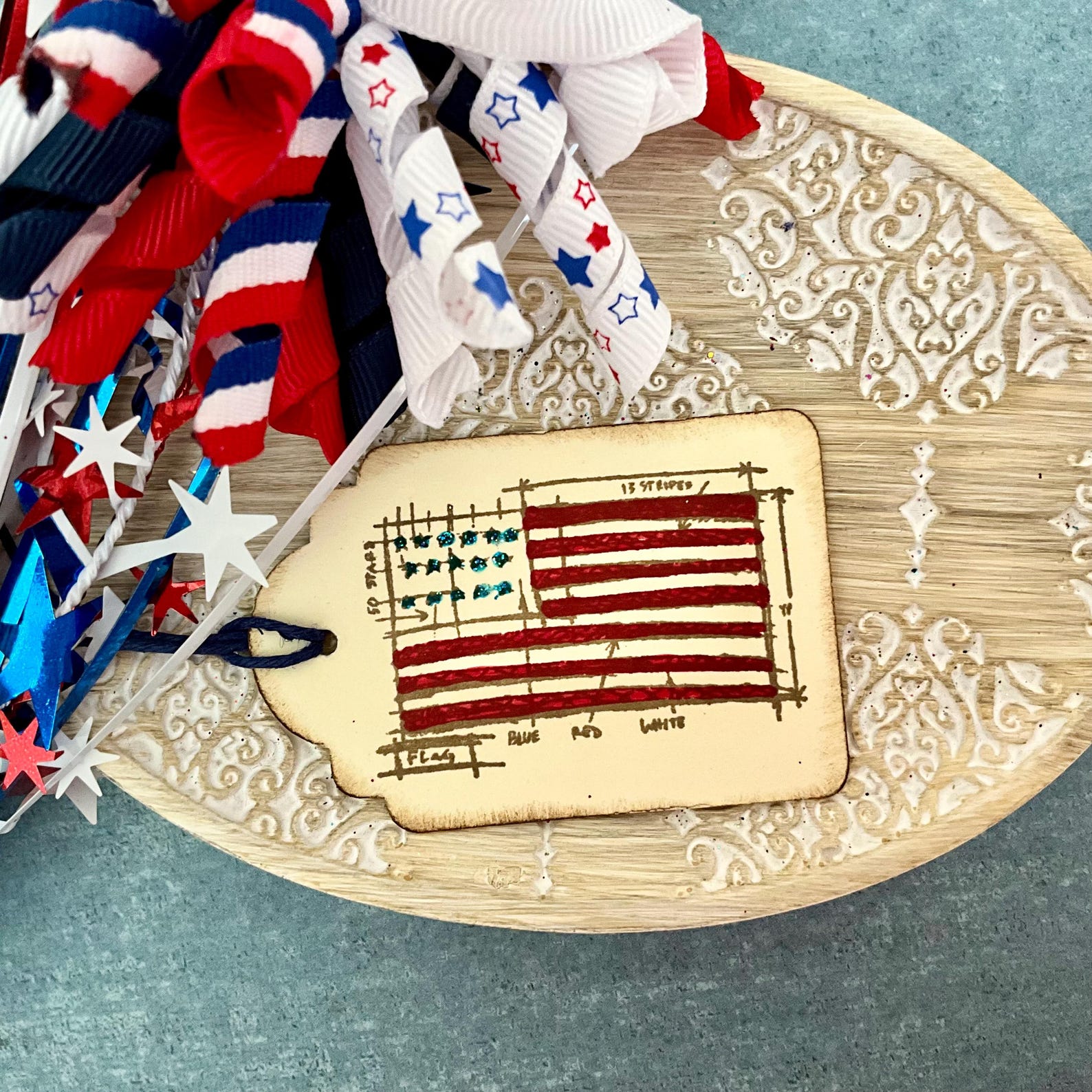 American Flag Gift Tags, Americana Tag, Fourth of July, Party Favor ...
