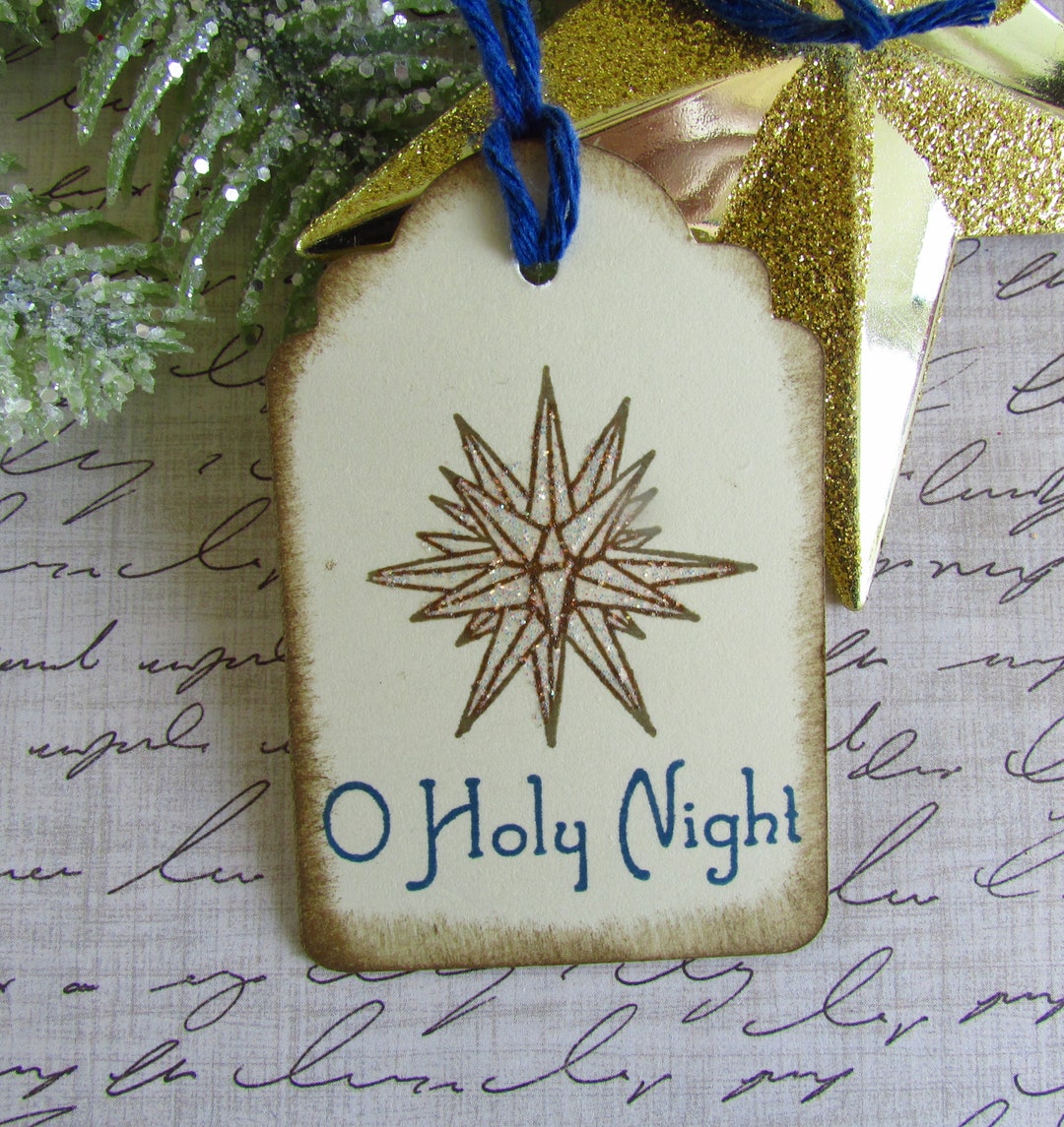 Bethlehem Star Christmas Gift Tags, O Holy Night Tag, Hang Tag ...