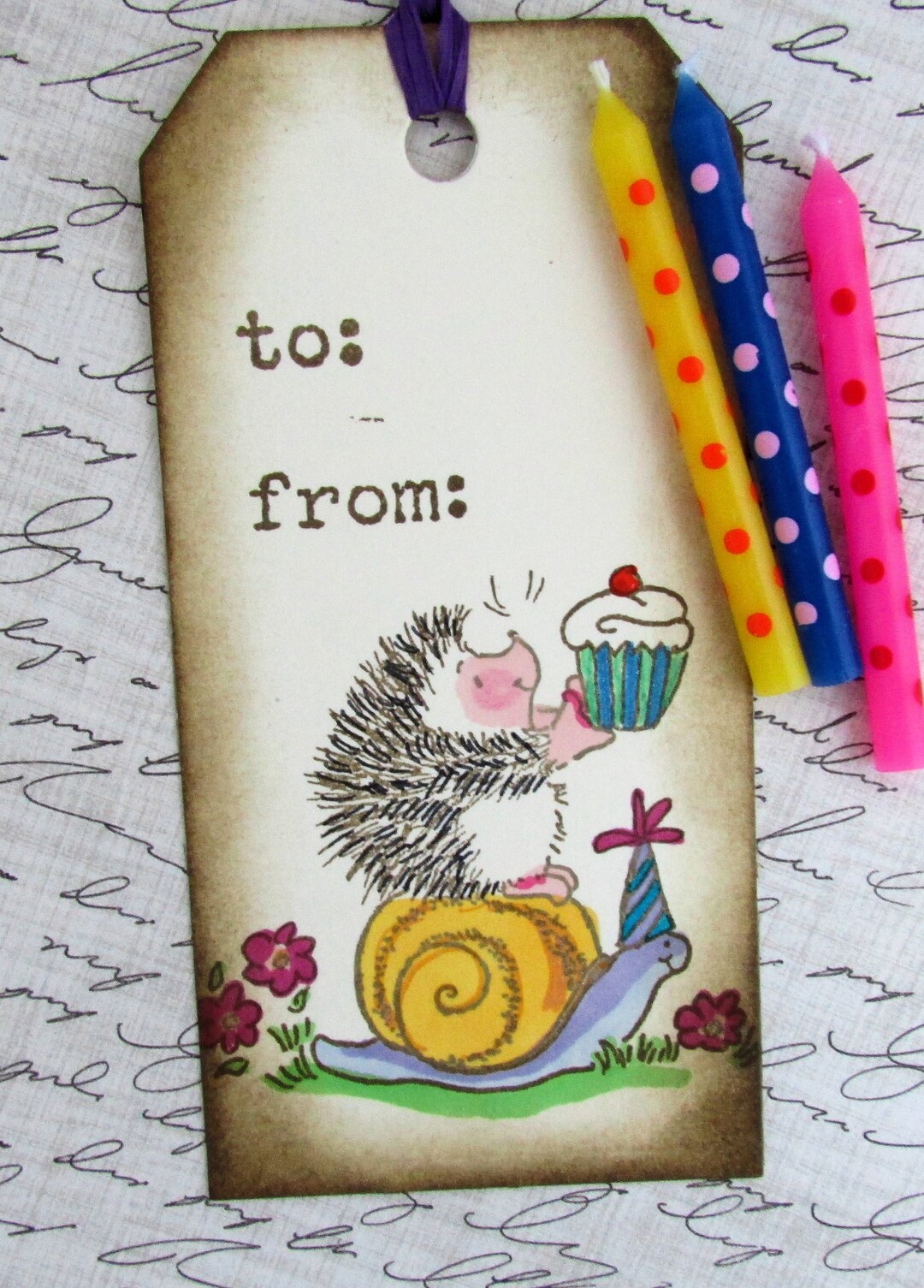 Snail Gift Tag, Hedgehog Tag, All Occasion Gift Tag, Birthday Gift Tag ...