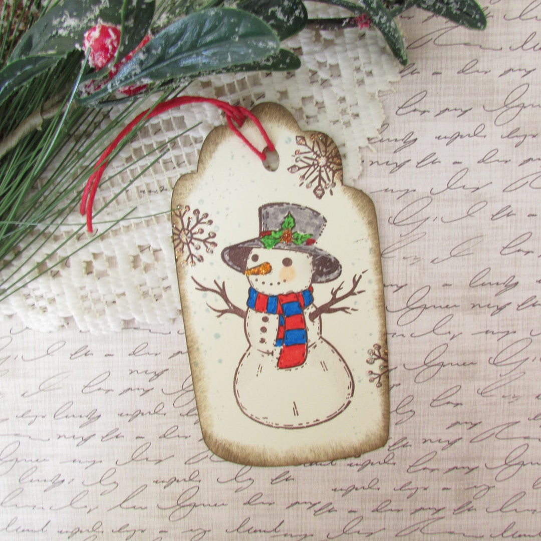 Christmas Gift Tags Snowman Gift Tag Hang Tag Holiday Gift - Etsy