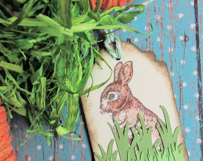 Rabbit Bunny Tags Round Gift Tags Set of 10 - Etsy