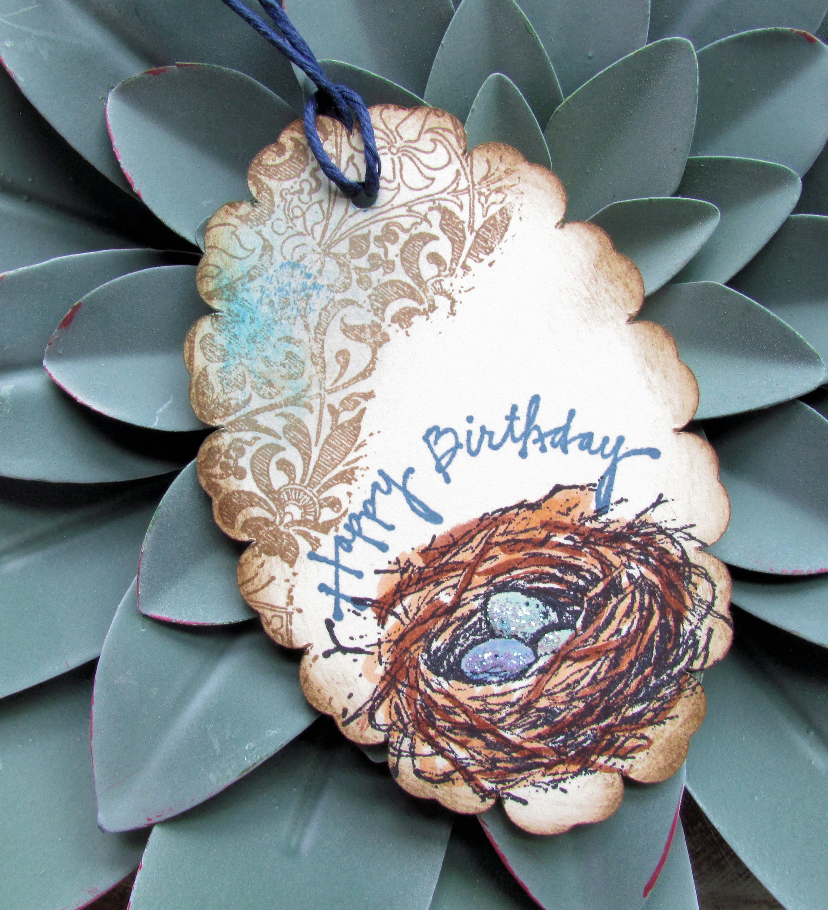 Birthday Gift Tag Bird's Nest Tag Party Favor Tag Gift | Etsy