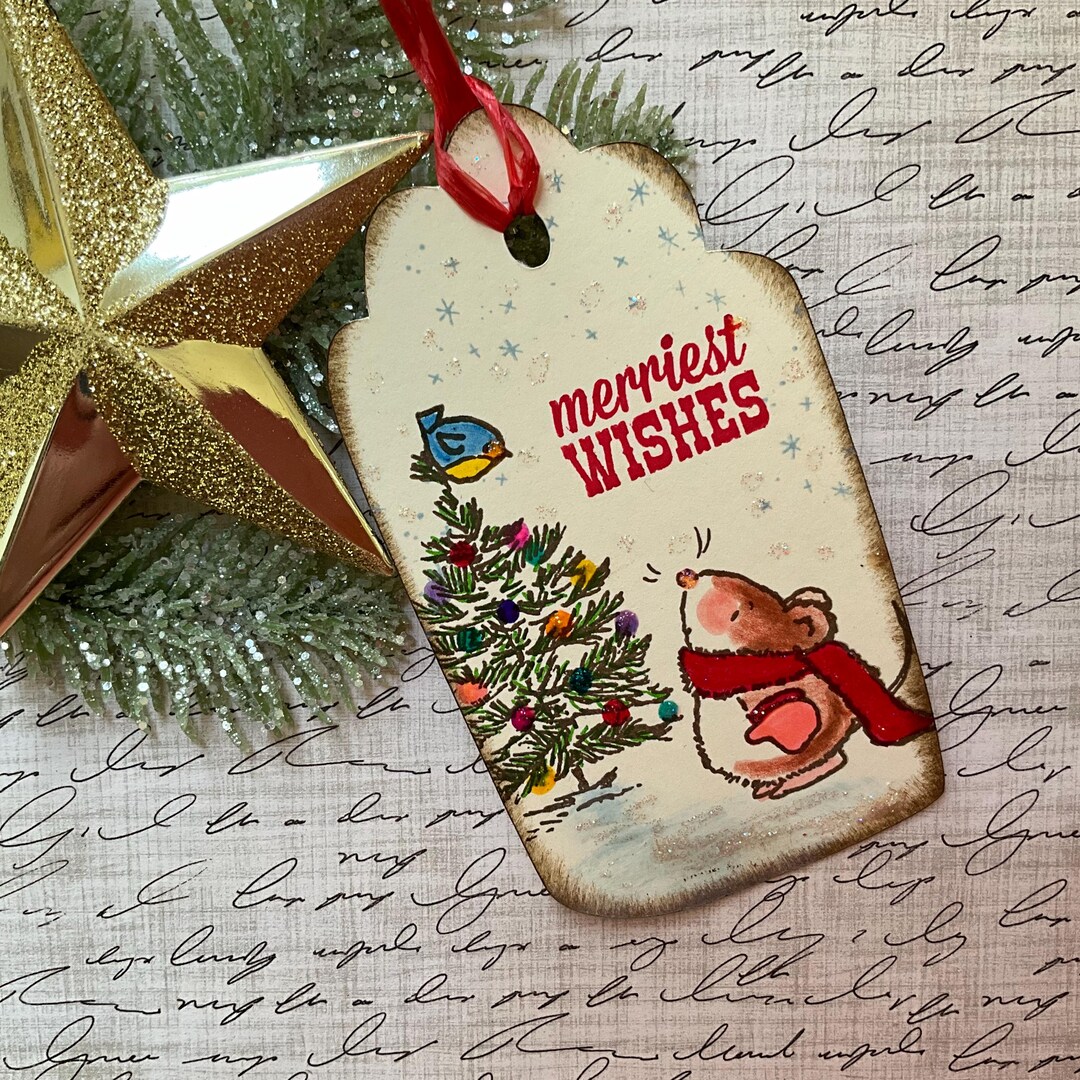 Christmas Gift Tag, Christmas Mouse Gift Tags, Christmas Hang Tag ...