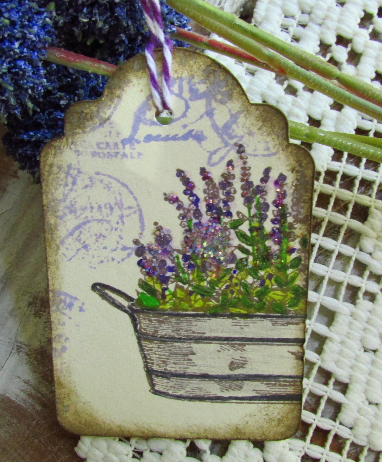 Lavender Gift Tag Parisian Birthday Tag French Gift Tag - Etsy