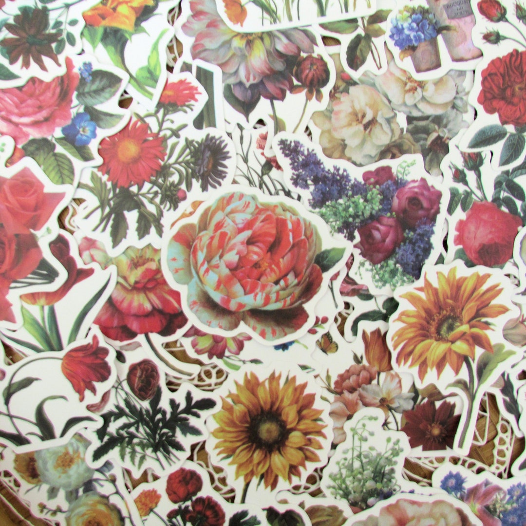 Stickers, Flower Stickers, Scrapbooking Stickers, Journal Stickers ...