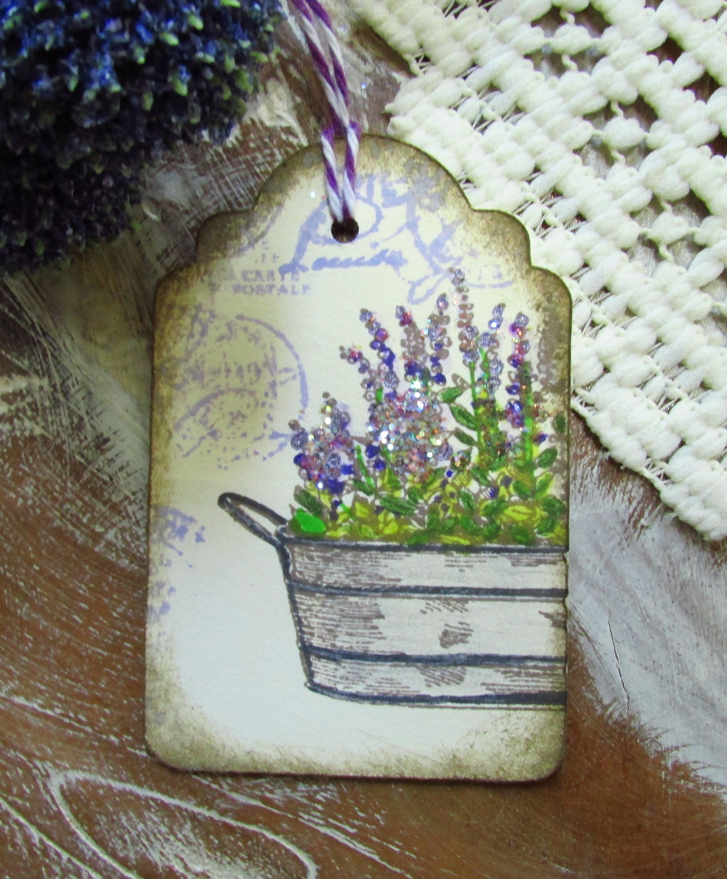 Lavender Gift Tag Parisian Birthday Tag French Gift Tag | Etsy