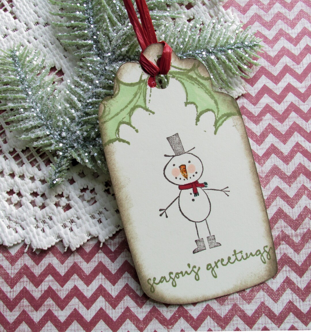 Snowman Gift Tag, Christmas Gift Tag, Hang Tag, Holiday Gift Tag ...