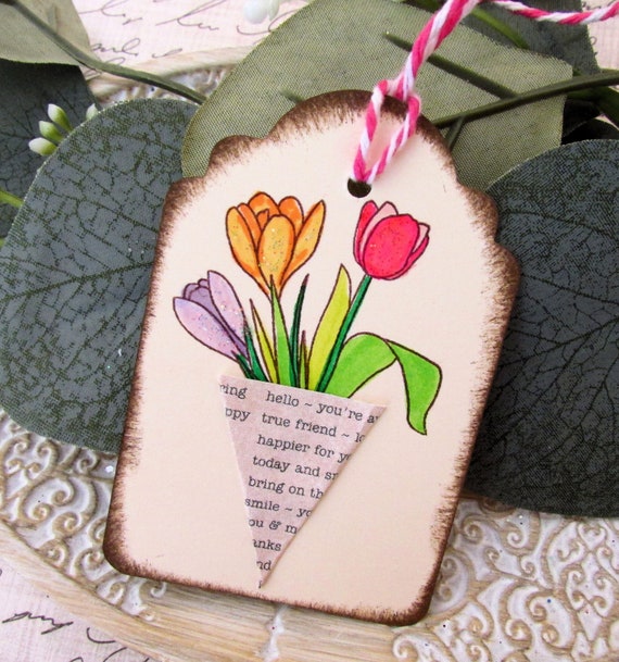 Floral Bouquet Gift Tag Bridal Shower Gift Tag Floral Hang - Etsy