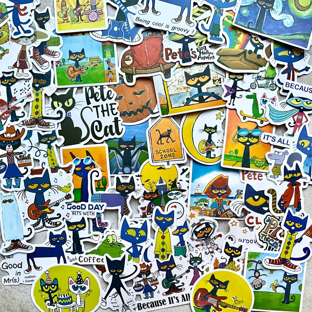 Pete the Cat Stickers, Cat Stickers, Kitty Stickers, Scrapbooking ...