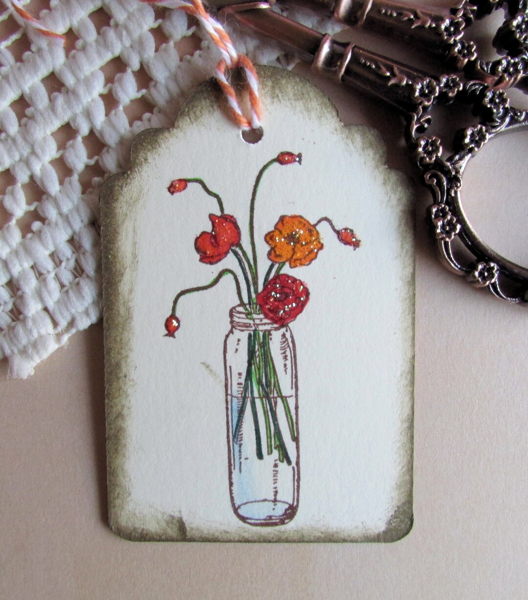 Floral Gift Tag, Hang Tag, Party Favor Tag, All Occasion Tags ...
