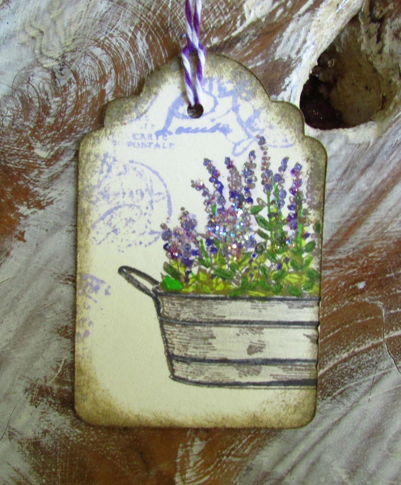 Lavender Gift Tag Parisian Birthday Tag French Gift Tag - Etsy