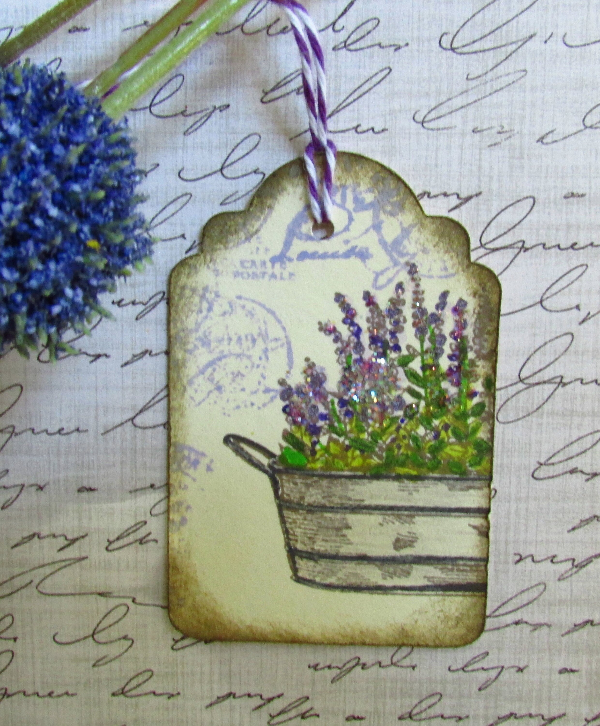 Lavender Gift Tag Parisian Birthday Tag French Gift Tag | Etsy