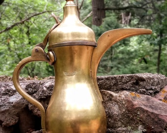 Gold-plated Arabic Coffee Pot – Traditional Dallah With Wrapped Handle ...