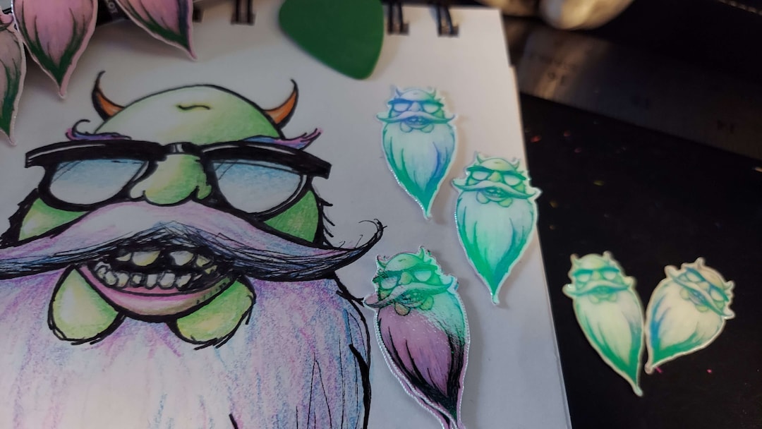 Satyrical Sticker Lowbrow Art Hand-drawn Holographic Waterproof Vinyl ...