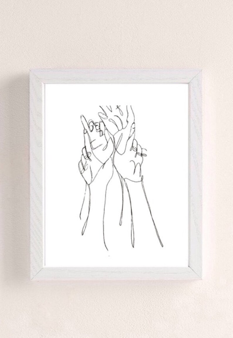 Lovers Minimalist Printable Fine Line Art Print. Black and - Etsy