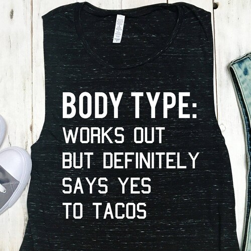 BODY TYPE Loves Tacos Workout Tank Top Marble Women's - Etsy