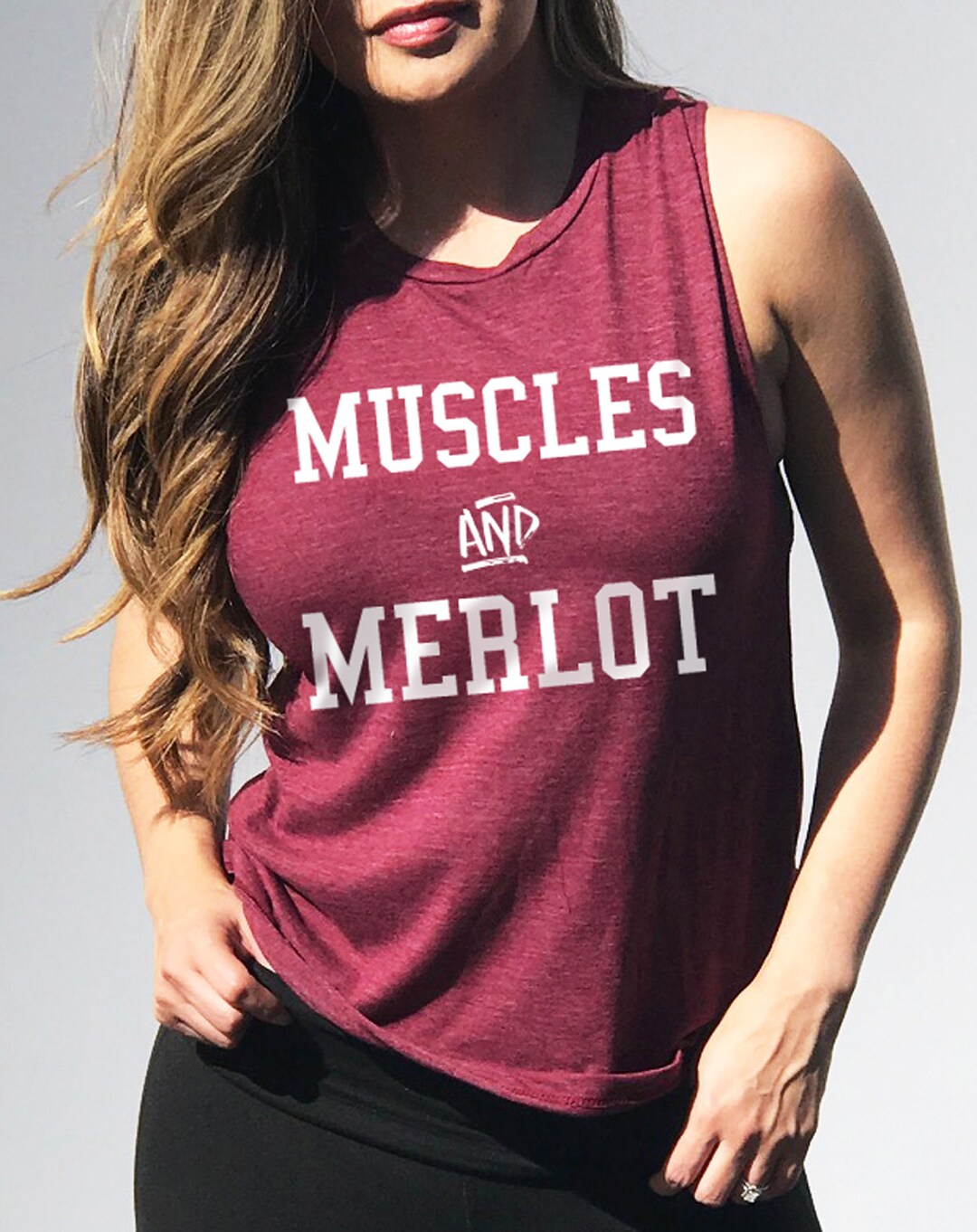 MUSCLES & MERLOT Workout Tank Top, Women's Muscle Tank, Workout Tank ...