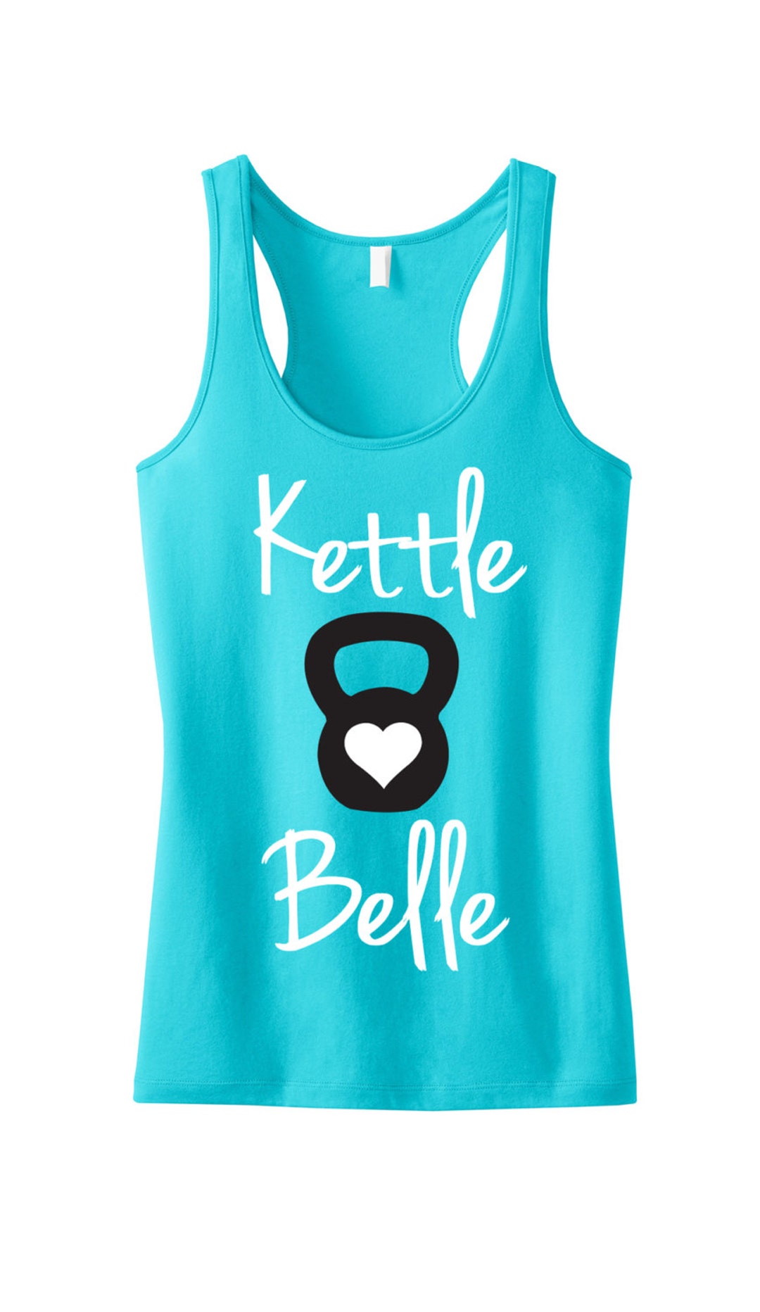 Kettle Belle Workout Tank Top, Aqua or Pink, Workout Clothes ...