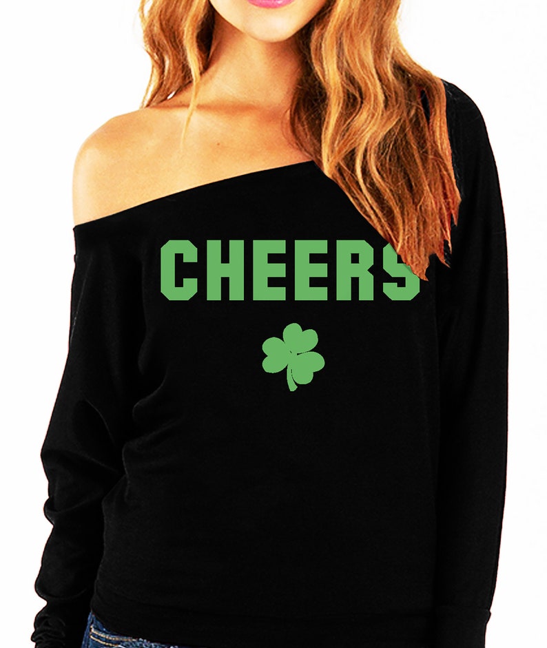 CHEERS St. Patrick's Day Off-shoulder Sweatshirt St. - Etsy