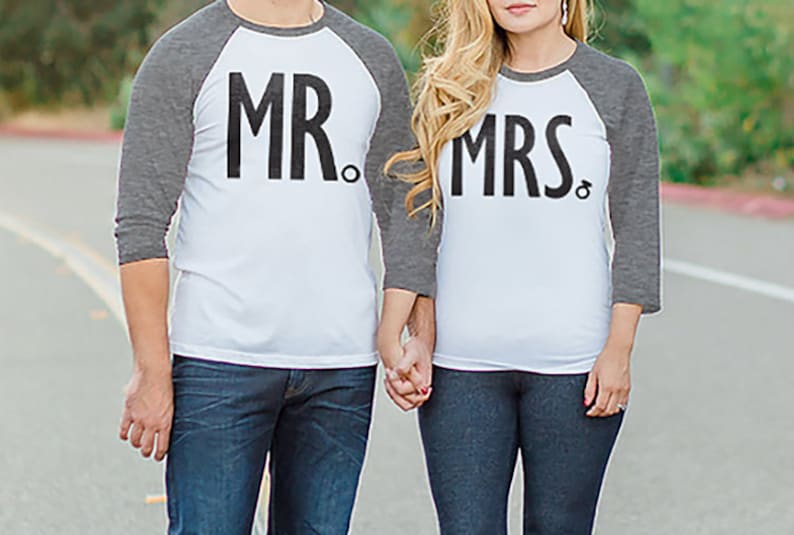 MRS Bride Shirt MR Groom Baseball Tees CUSTOM Names & - Etsy
