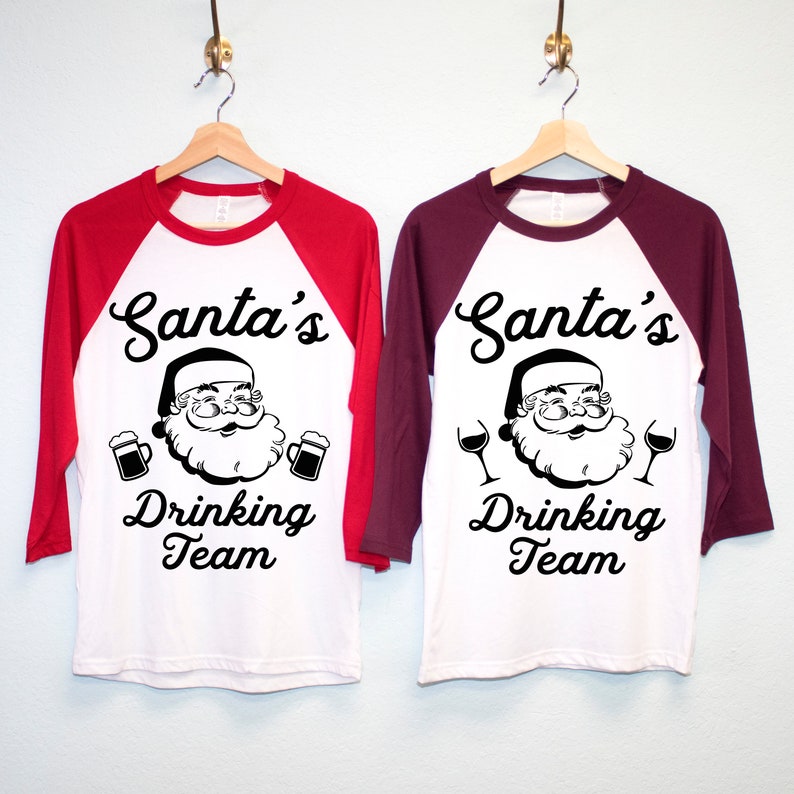 SANTA'S DRINKING TEAM Custom Christmas Shirts Your Name - Etsy
