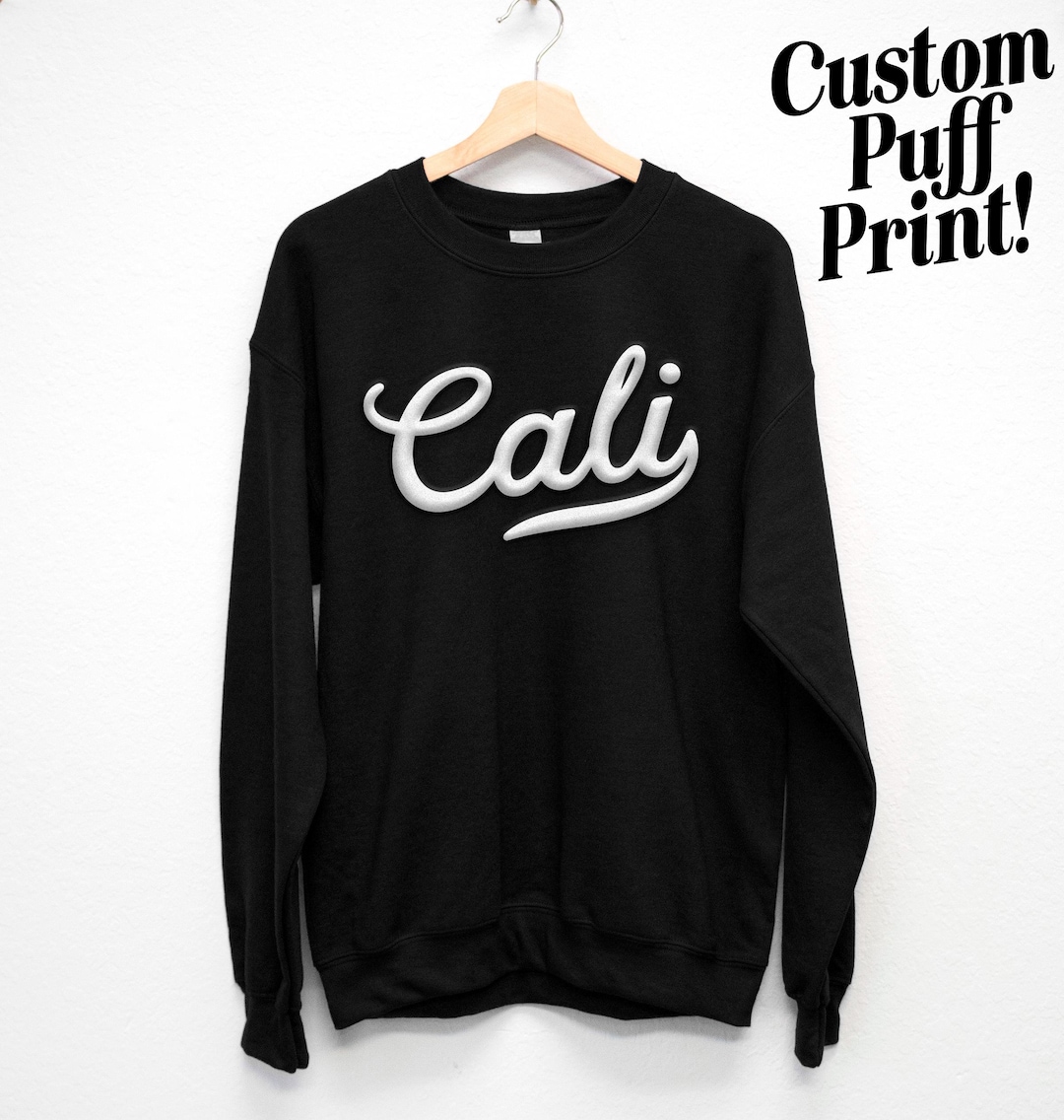 Puff Print CUSTOM Sweatshirt, Your Name City Team, Personalized Puffed ...